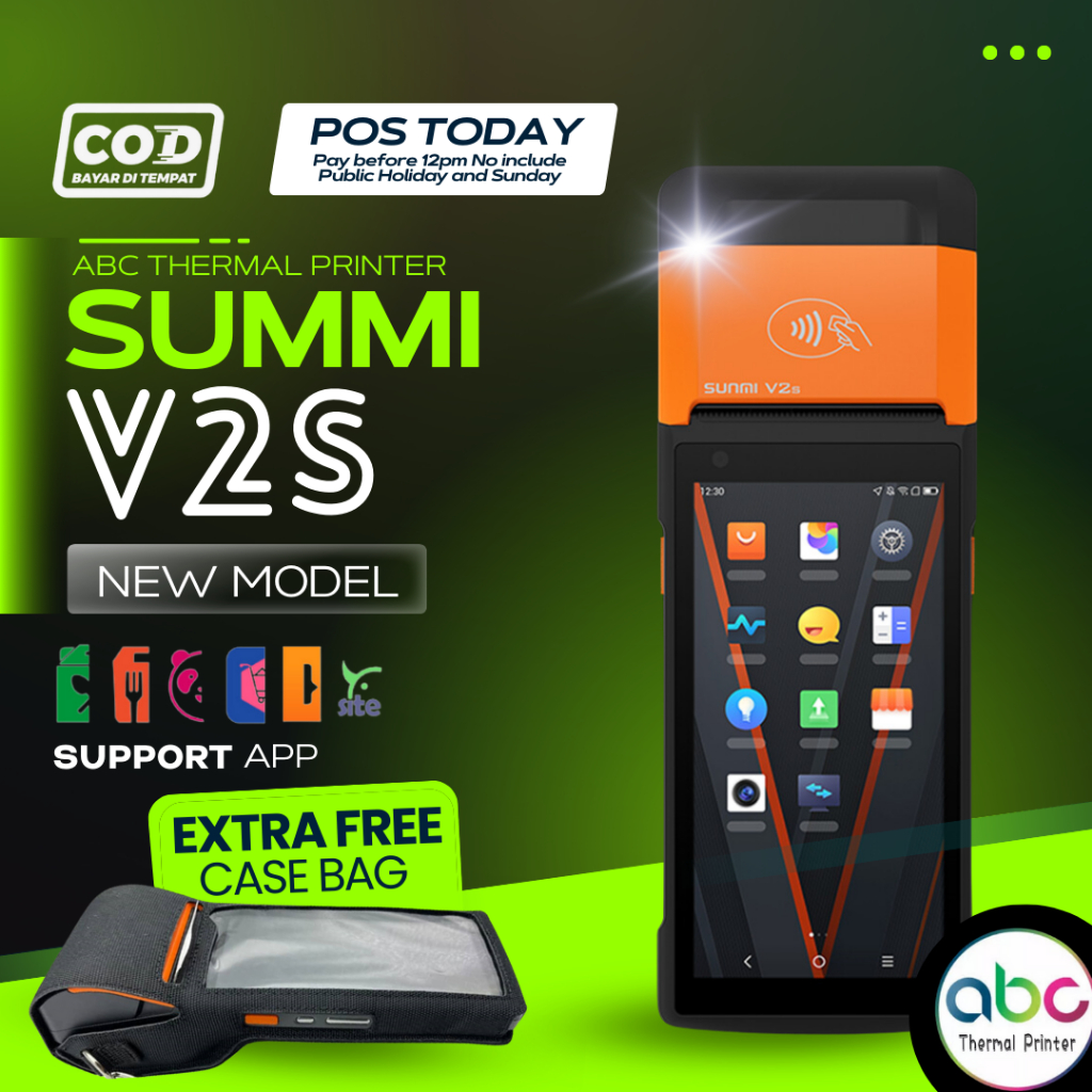 SUNMI V2S Original 1+8GB Handheld Thermal Receipt Printer PDA 4G Wifi ...