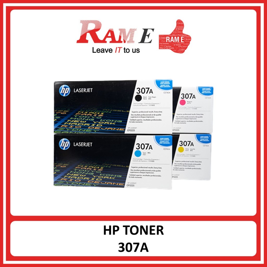 [ORIGINAL] HP 307A Black Cyan Magenta Yellow Toner Cartridge CE740A ...