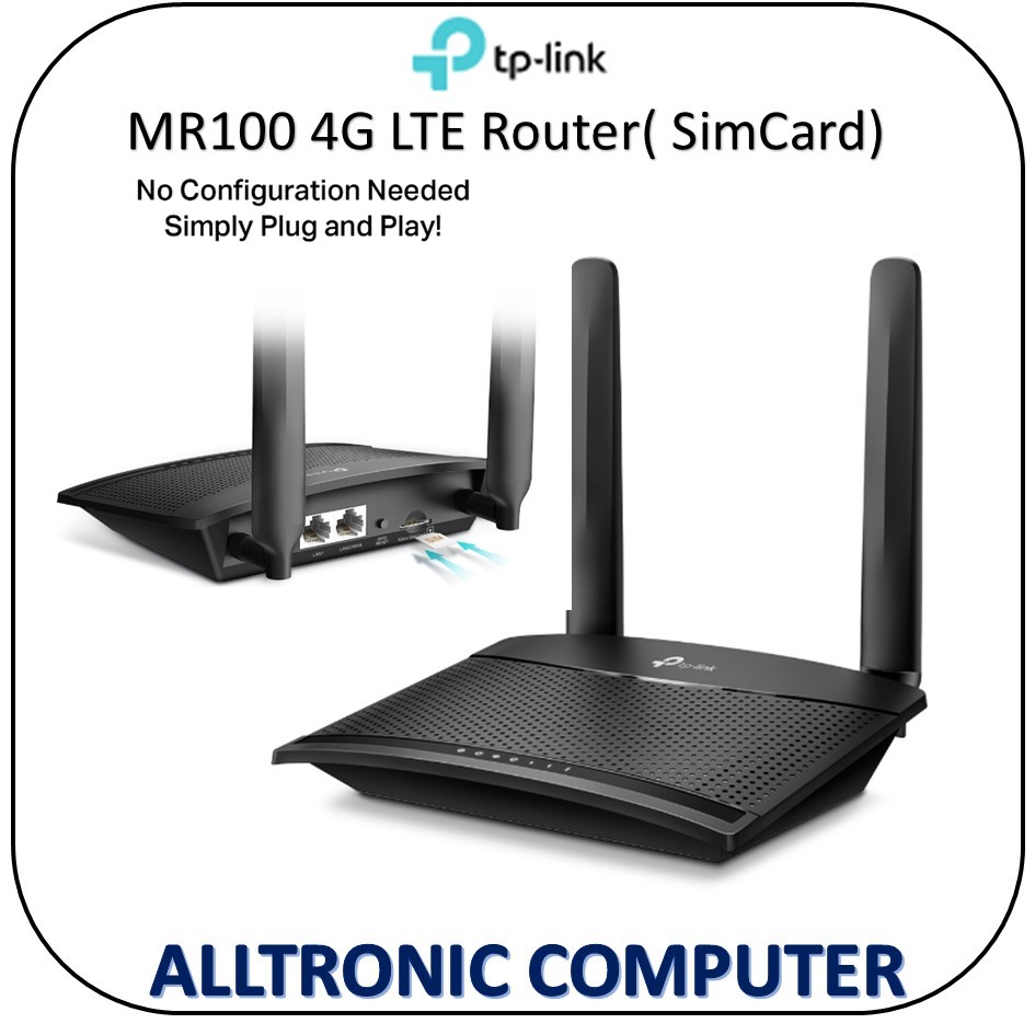 TP-Link 300 Mbps Wireless N 4G LTE Router TL-MR100 Sim Card 4G Router ...