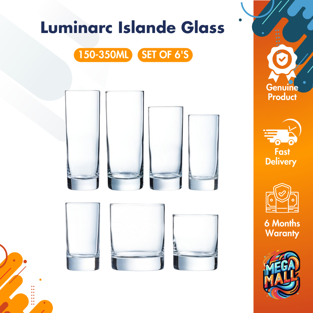 Luminarc Islande Highball Old Fashioned Glass, Set of 6's [ Cocktail ...