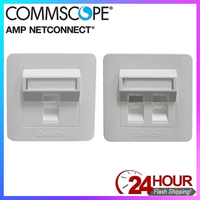 Commscope AMP CAT5E/CAT6 1Port 2 Ports Faceplate 45Degree Angle Type ...