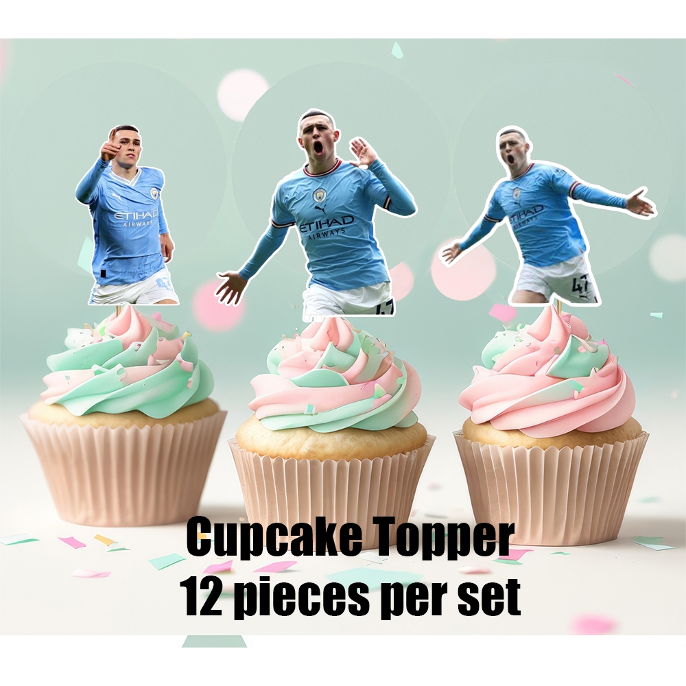 Manchester City Phil Foden Soccer Happy Birthday Cupcake Toppers Cake ...