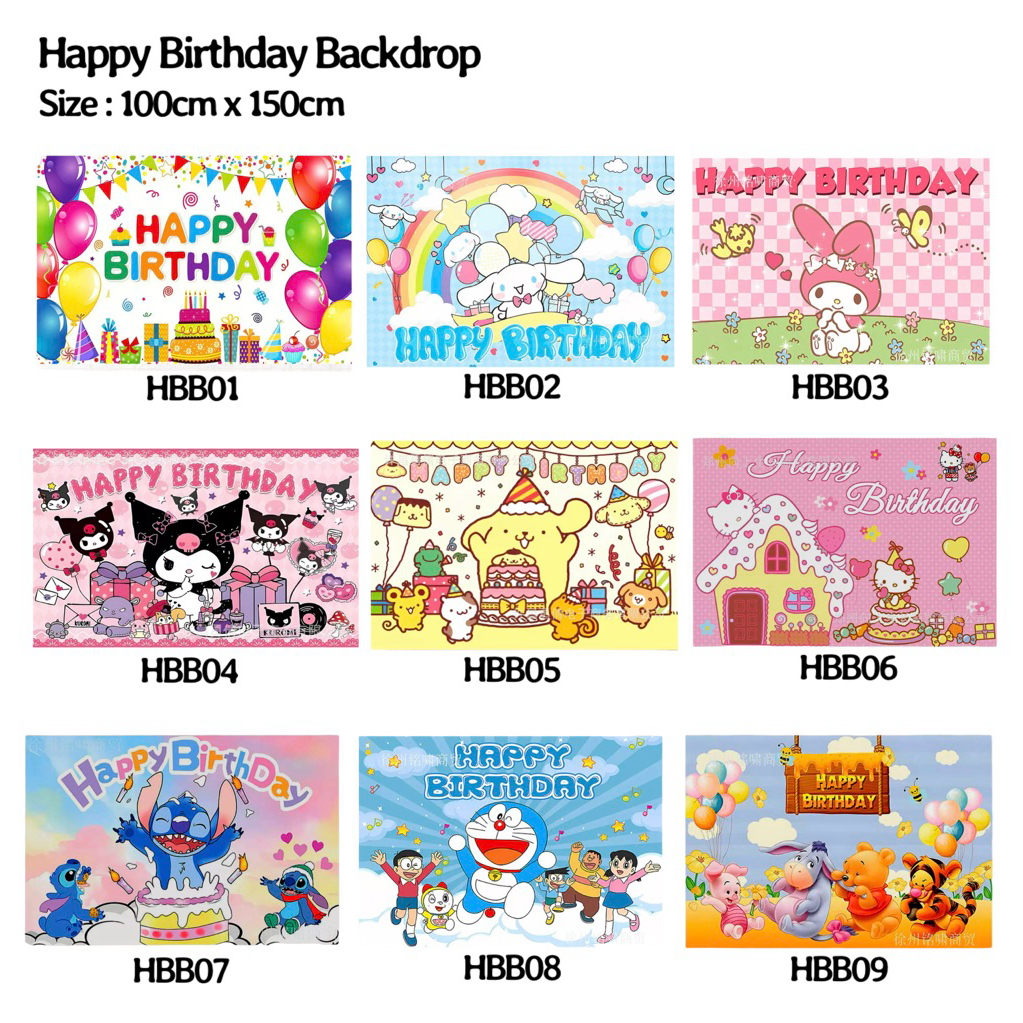 [SG SELLER] 100cm*150cm Happy Birthday Backdrop Background Photography ...
