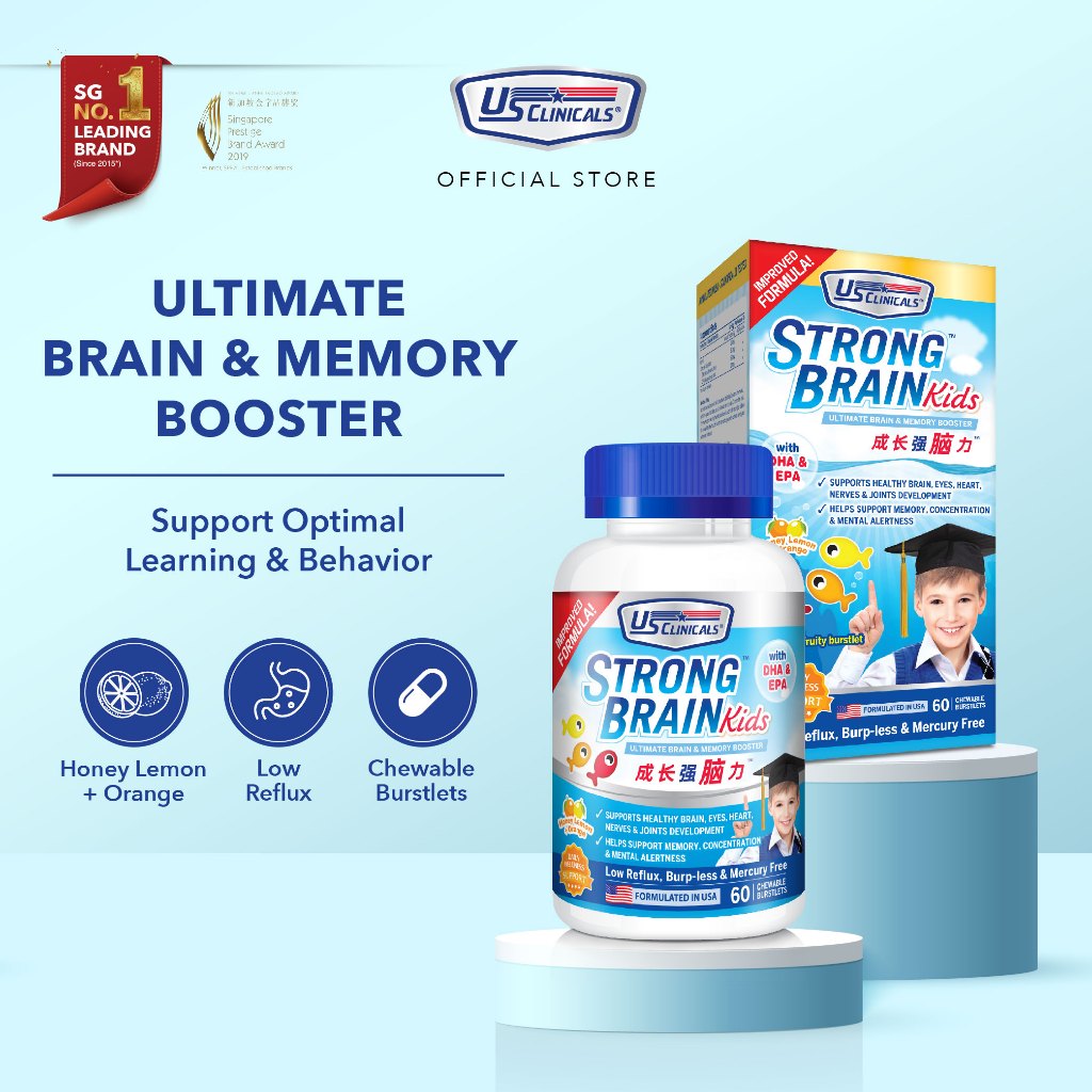 US Clinicals StrongBrain Kids 60s | Brain Supplement Brain Booster Kids ...