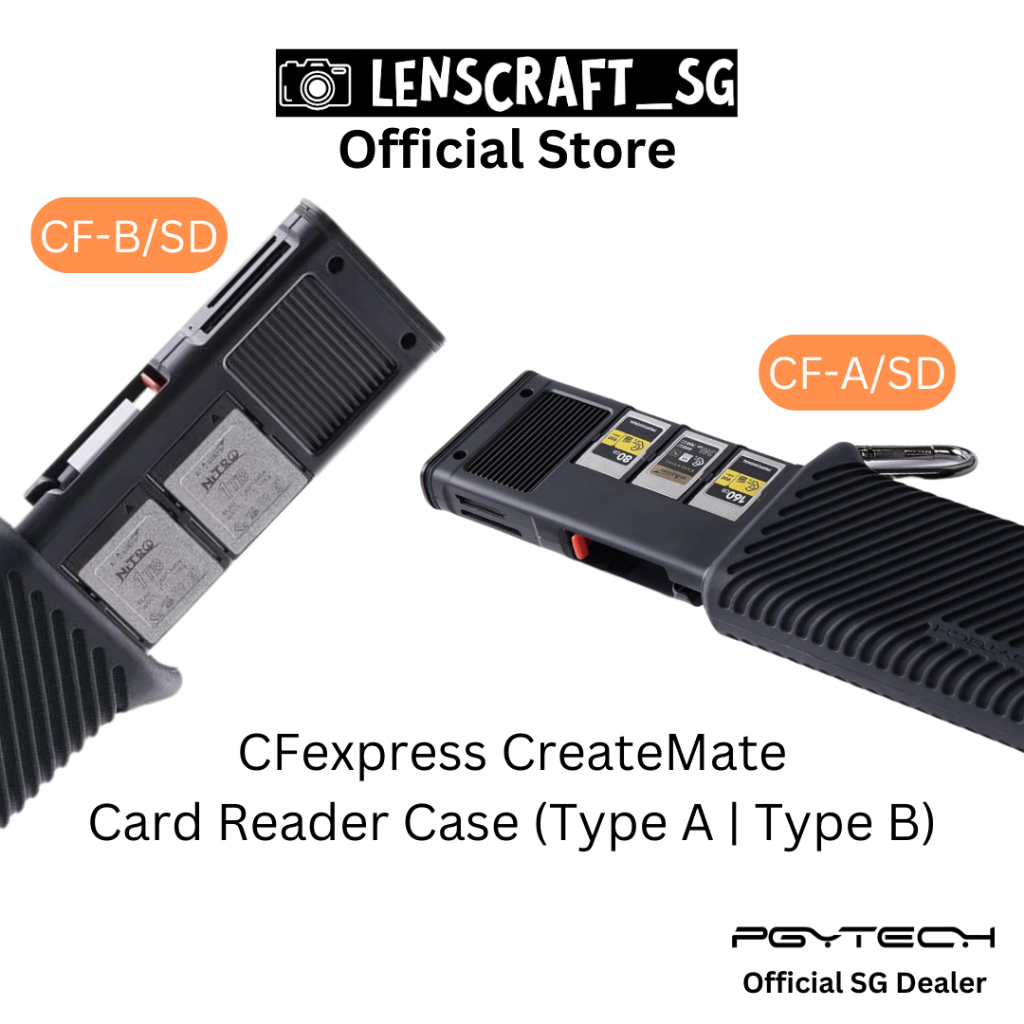 PGYTECH CFExpress CreateMate High-Speed Card Reader Case [Type A / Type ...