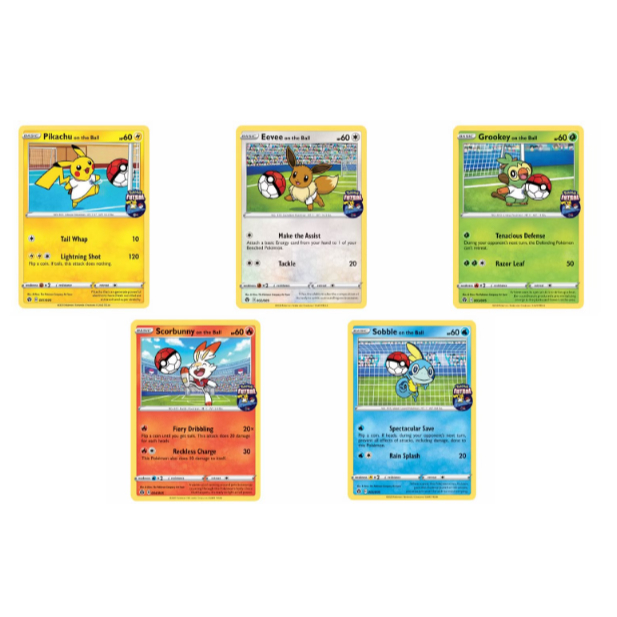 UK Exclusive Pokemon Futsal Set (Pikachu, Eevee, Scorbunny, Grookey ...