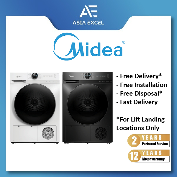 MIDEA MD200H80W | MD200H80WT 8KG WHITE / DARK GREY FRONT LOAD HEAT PUMP ...
