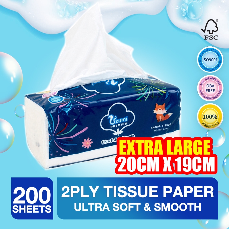 200s Uzumi 2Ply Soft Pack Tissue Paper Facial Tissue Paper Ultra Soft ...