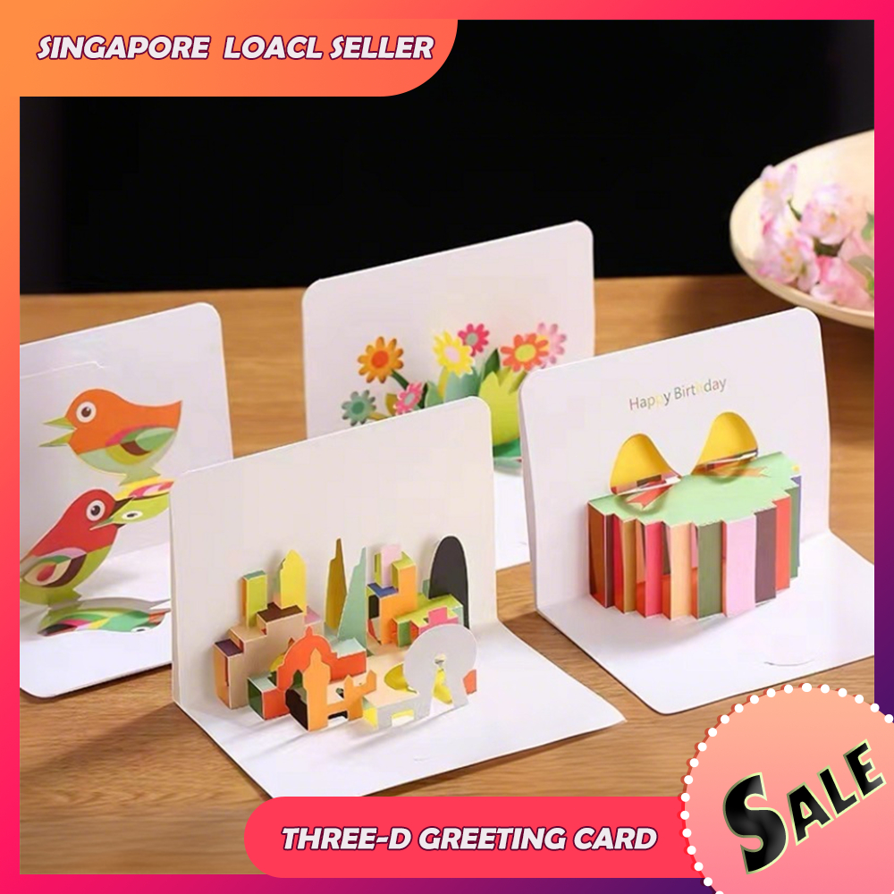 🚀SG Stock🚀 3D Greeting card birthday Creative Design Gift Thank You ...