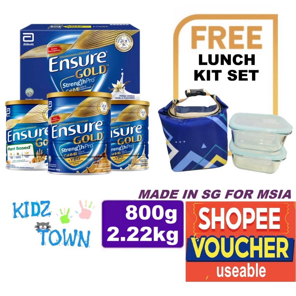 Ensure Gold 800g / 2.22kg Refill & 60g sachets - Vanilla/Wheat/Coffee/Almond | Shopee Singapore