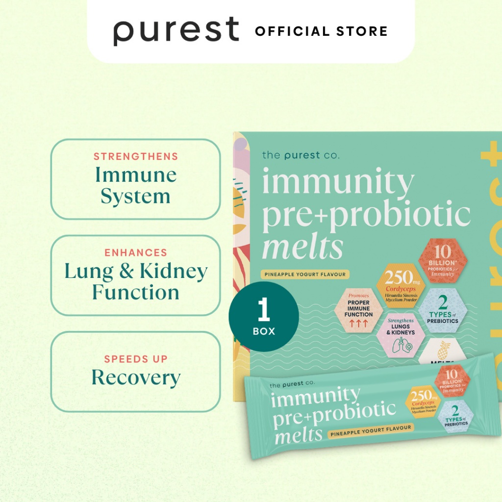 Purest Co Immunity Pre+Probiotic Melts (Respiratory and Immune Health ...