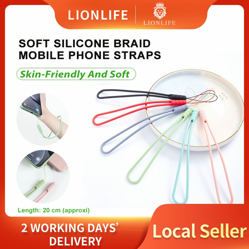 [SG]Soft Silicone Braid Phone Straps Handmade Wrist Rope Phone Chain ...