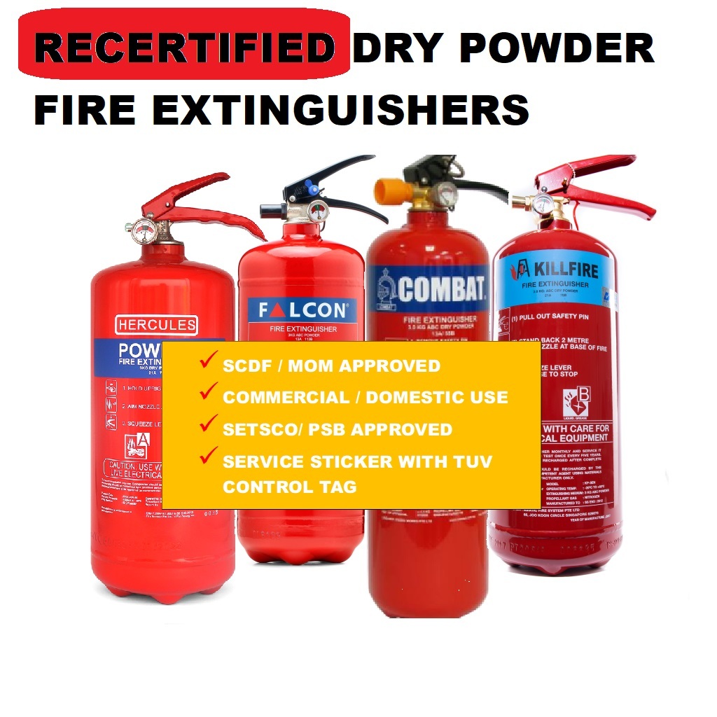 RECERTIFIED DRY POWDER FIRE EXTINGUISHERS ( SCDF/MOM APPROVED) | Shopee ...