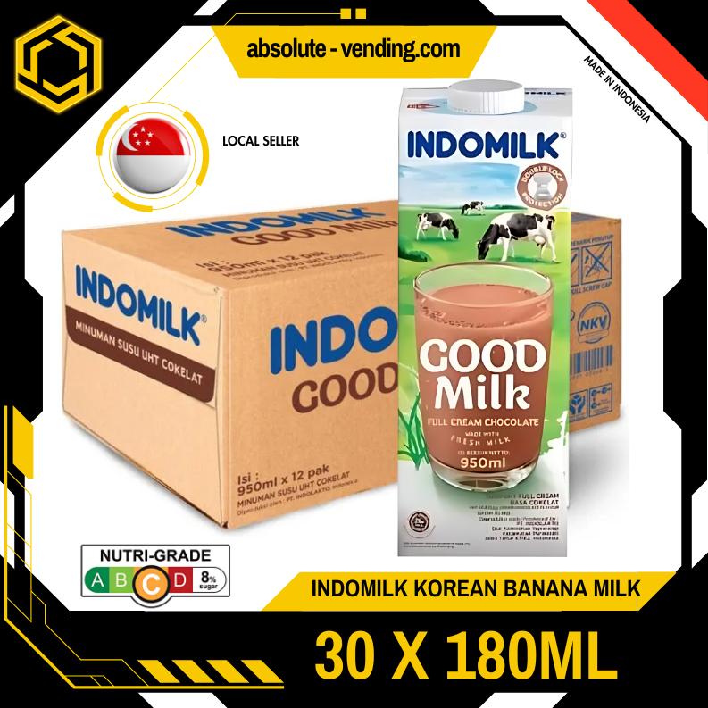 INDOMILK UHT Chocolate Milk 950ML X 12 (TETRA) | Shopee Singapore