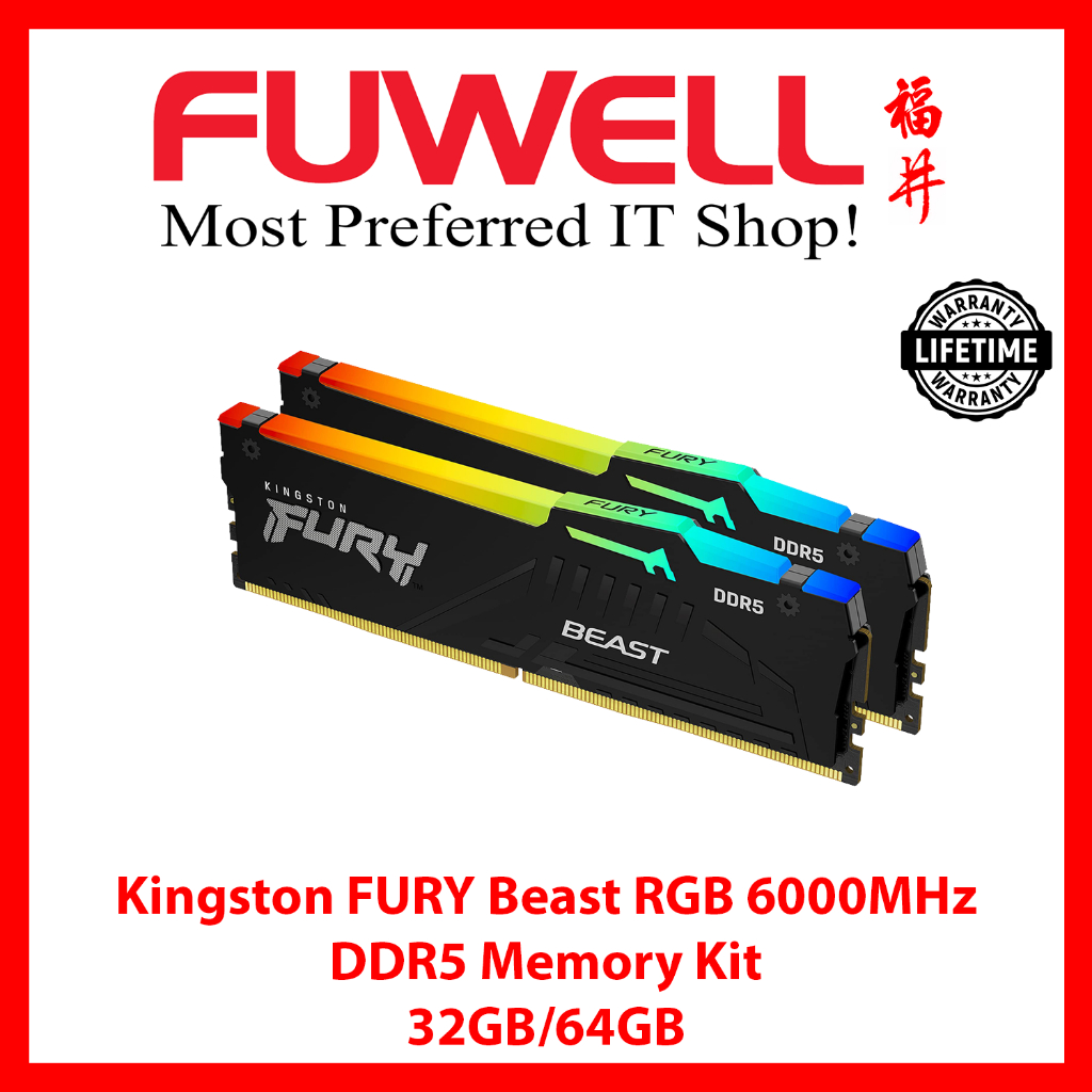 FUWELL - Kingston FURY Beast RGB DDR5 6000MHz Memory Kit [Local Limited ...