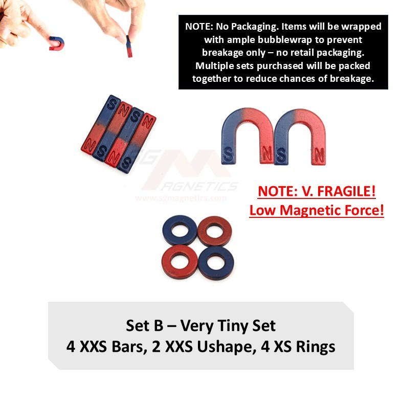 Educational WEAK Magnets - Ceramic Bar Ring UShape Horseshoe Attract ...