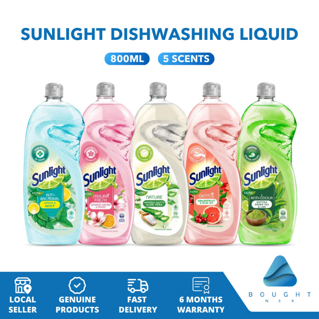 Sunlight Dishwashing Liquid - Extra Gentle, Anti-Bacterial, Sakura ...