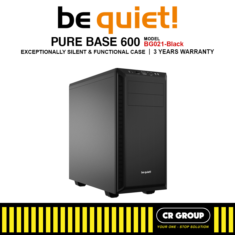 be quiet! Pure Base 600 (BG021) ATX Solid Side Panel - 1x 12cm + 14cm ...