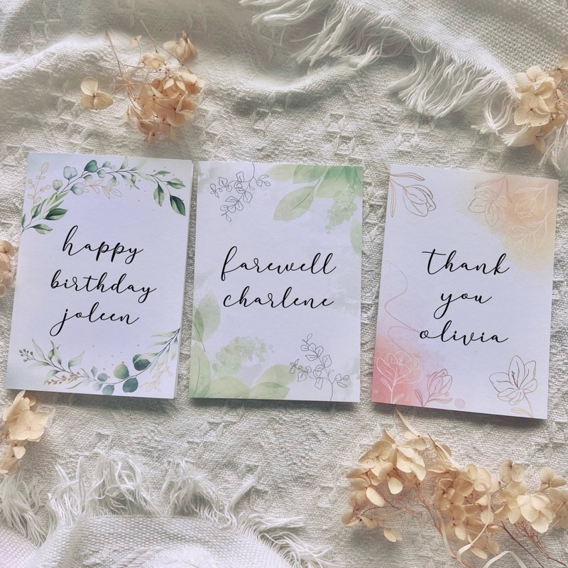 Personalised Calligraphy Greeting Cards | Handwritten Name or Message ...