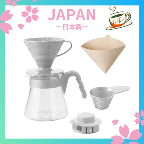 【Direct From Japan】HARIO V60 coffee server 02 set, 1-4 cups, coffee drip, made in Japan ...