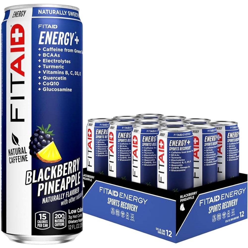 FITAID ENERGY Caffeine + BCAA Sports Recovery Pre Workout Energy Drink ...