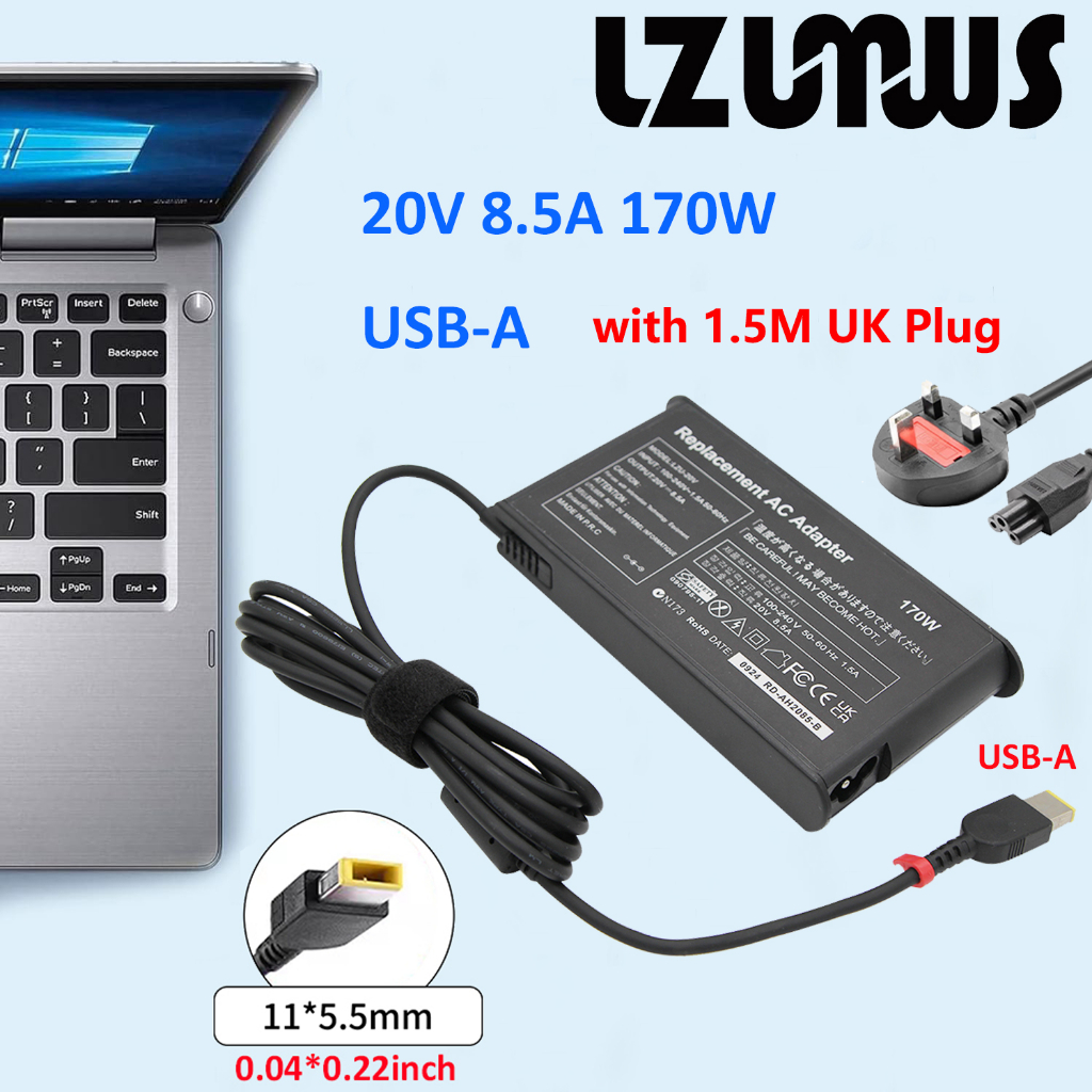 LZUMWS 170W Charger for Lenovo USB AC Adapter For ThinkPad W540 W541 ...