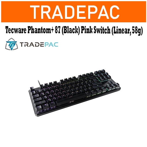 Tecware Phantom+ 87 (Black) Pink Switch (Linear, 58g) KEYBOARD -TWKB ...
