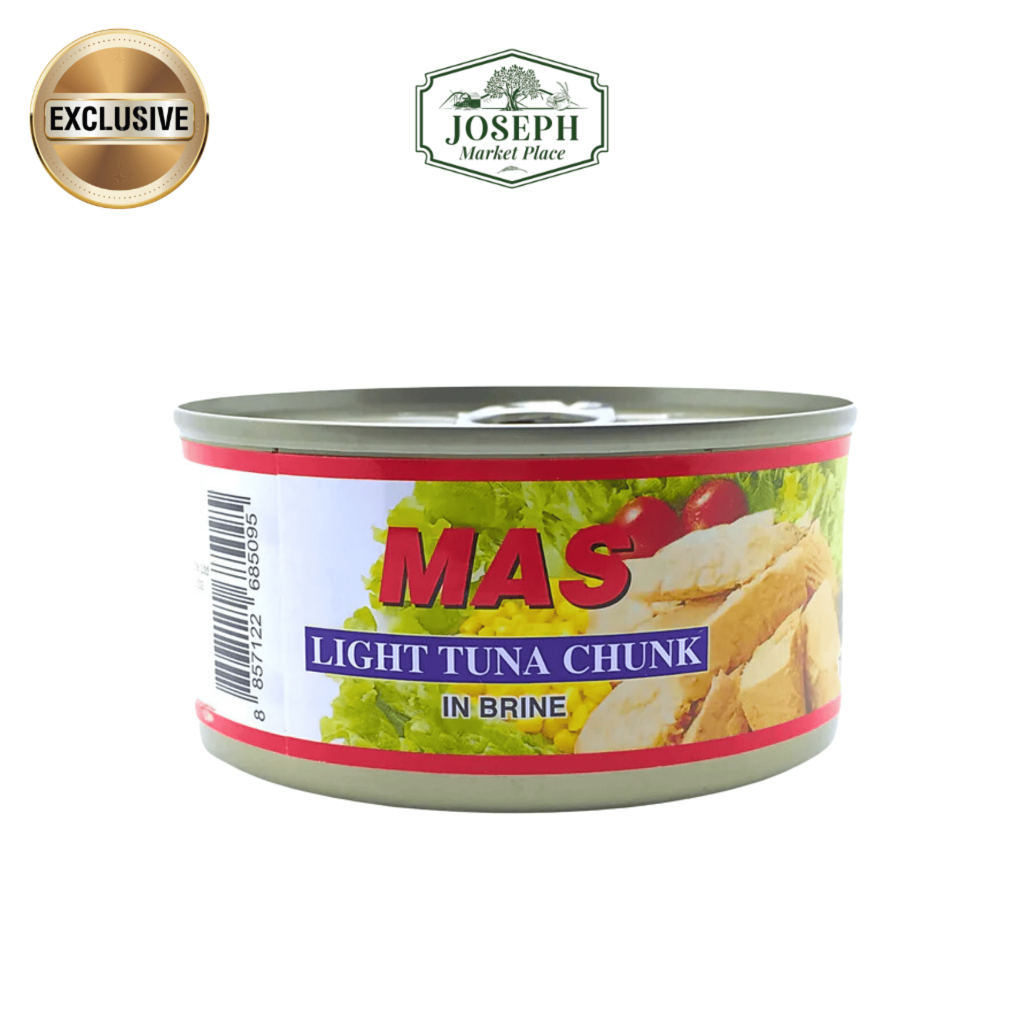 MAS Canned Tuna Chunk in Brine 185g - Halal, Ready to Eat Canned Fish ...