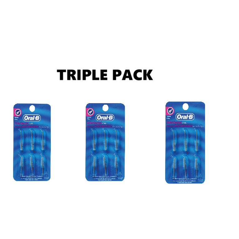 Oral B Interdental Braces Brush Tapered Head Refills 6s x 3 - Triple ...
