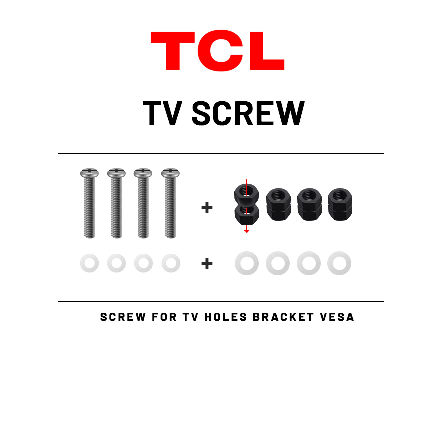[TCL] 4 Screw for TV Bracket Holes VESA Wall Mount Skru untuk Lubang ...
