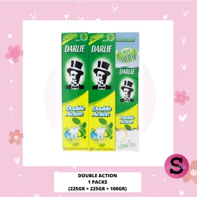 Darlie Double Action Fluoride Toothpaste Value Pack 1 set [2x225g+100g ...