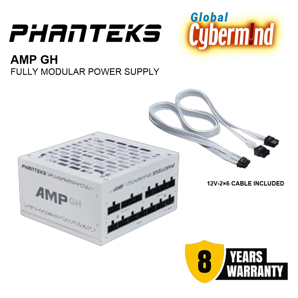 PHANTEKS AMP GH (750W / 850W 80+ GOLD/1000W 80+ PLATINIUM) FULLY MODULAR POWER SUPPLY - 8 Years ...