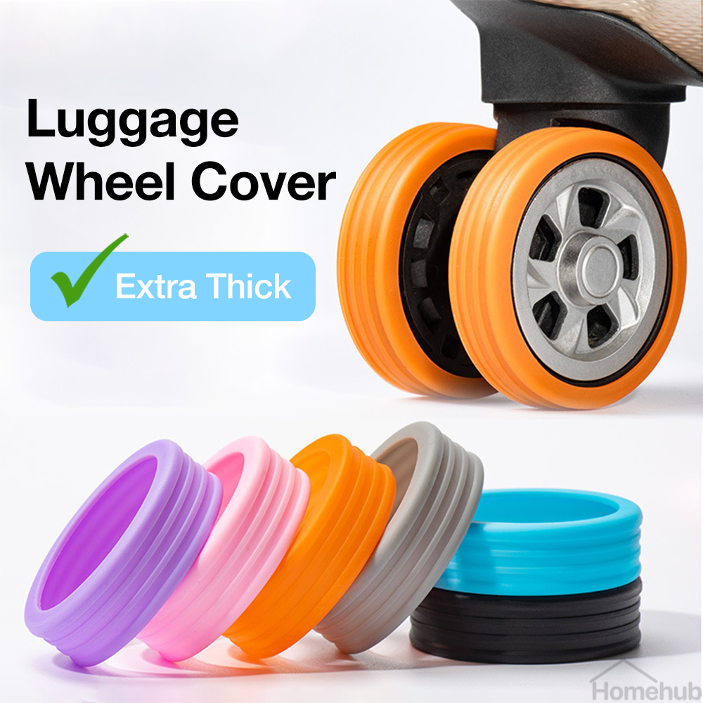 Homehub Luggage Wheel Cover Protector Rubber Caster for Suitcase Travel ...