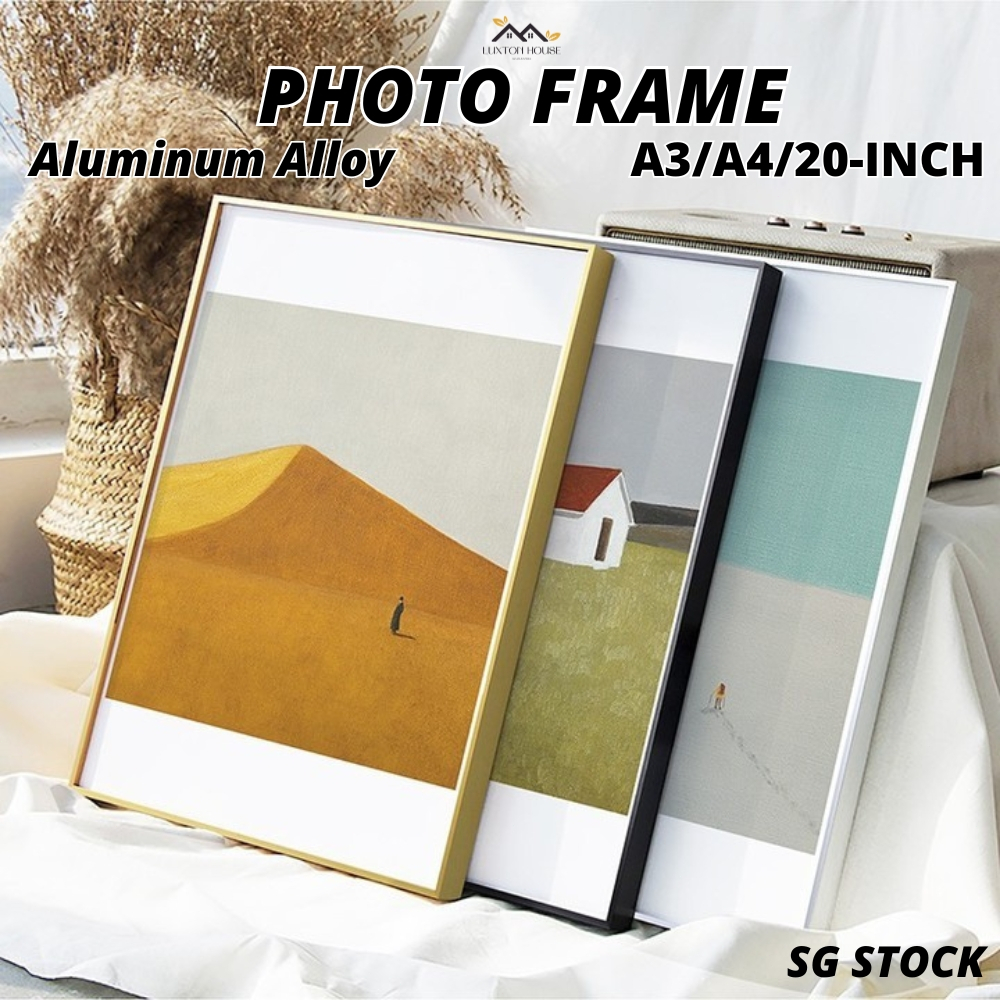 {SG} Photo Frame Aluminum Alloy Picture Frame A3 A4 20inch Frame Large ...