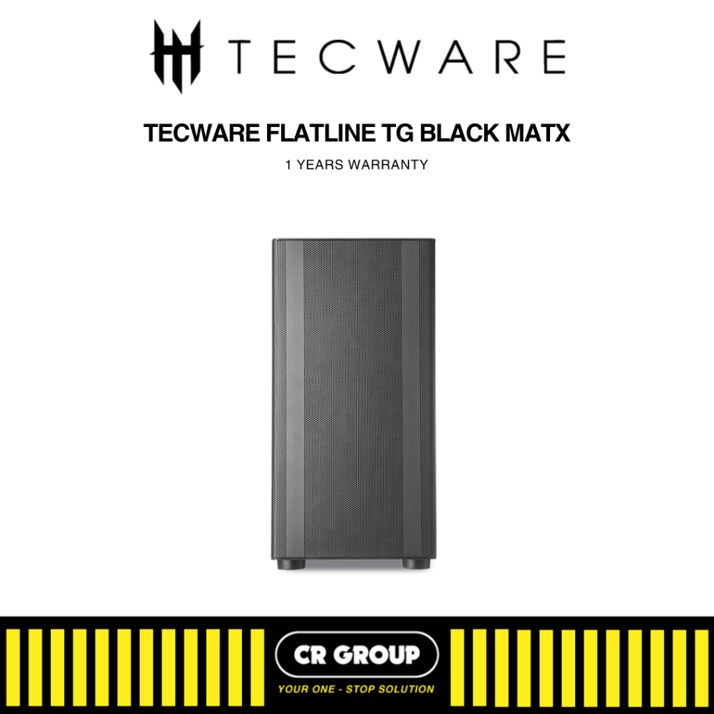 TECWARE FLATLINE High Airflow M-ATX Desktop Case - Tempered Glass Side ...
