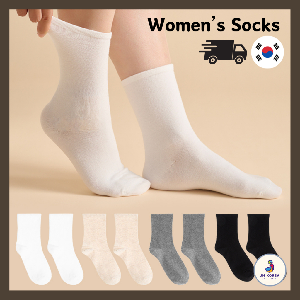 Women's Soft Basic Ankle Socks Set High Quality from Korea | Shopee Singapore