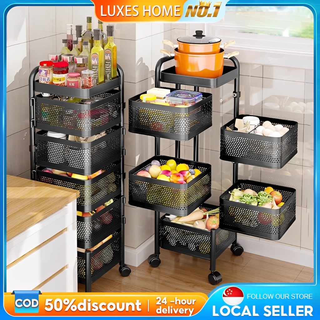 Kitchen Trolley Rack With Wheels Rotating Trolley Rack Kitchen ...