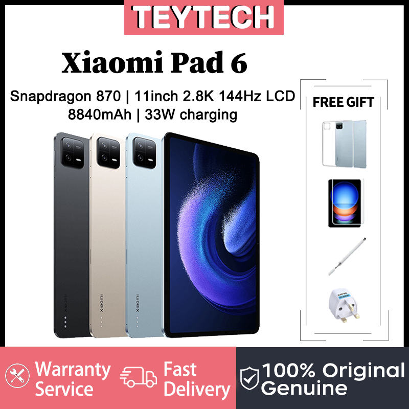 Xiaomi Pad 6 Snapdragon 870 11inch 2.8K 144Hz LCD Screen Dolby Vision 8840mAh Battery 33W fast ...