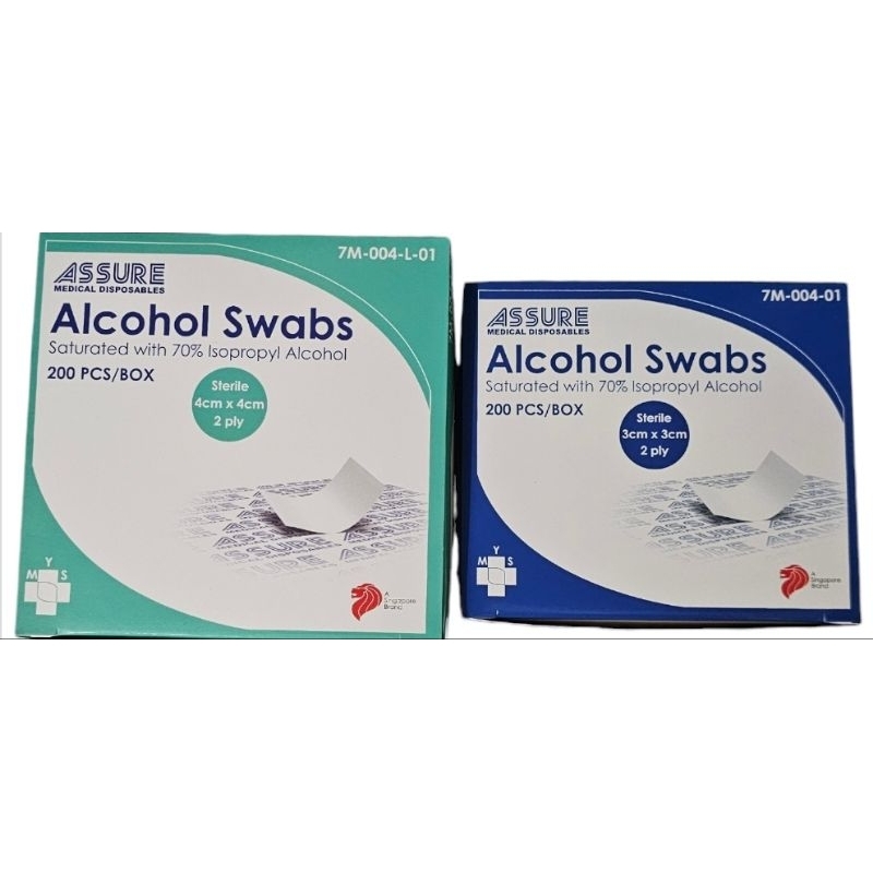 1 box 200pcs/ 3 box 600pcs Assure large/medium Alcohol swab / alcohol ...