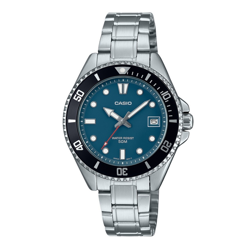 Casio Standard Analog Stainless Steel Blue Dial Quartz MDV-10D-2A1V ...