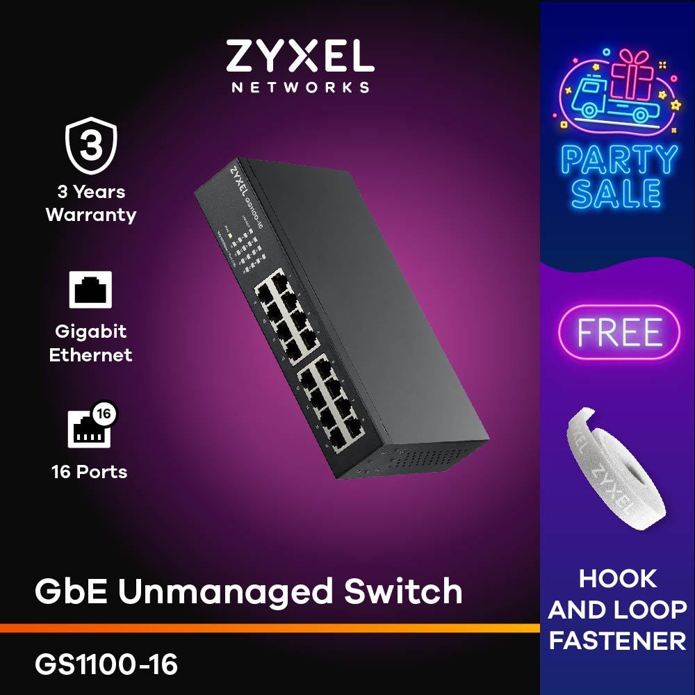 Zyxel GS1100-16 | 16-Port GbE Unmanaged Switch | Shopee Singapore