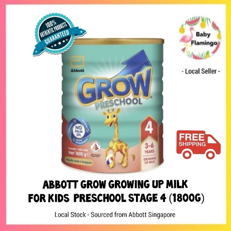 Abbott Grow Growing Up Milk For Kids - Preschool Stage 4 - 1800g/1.8kg (Local stock) | Shopee ...