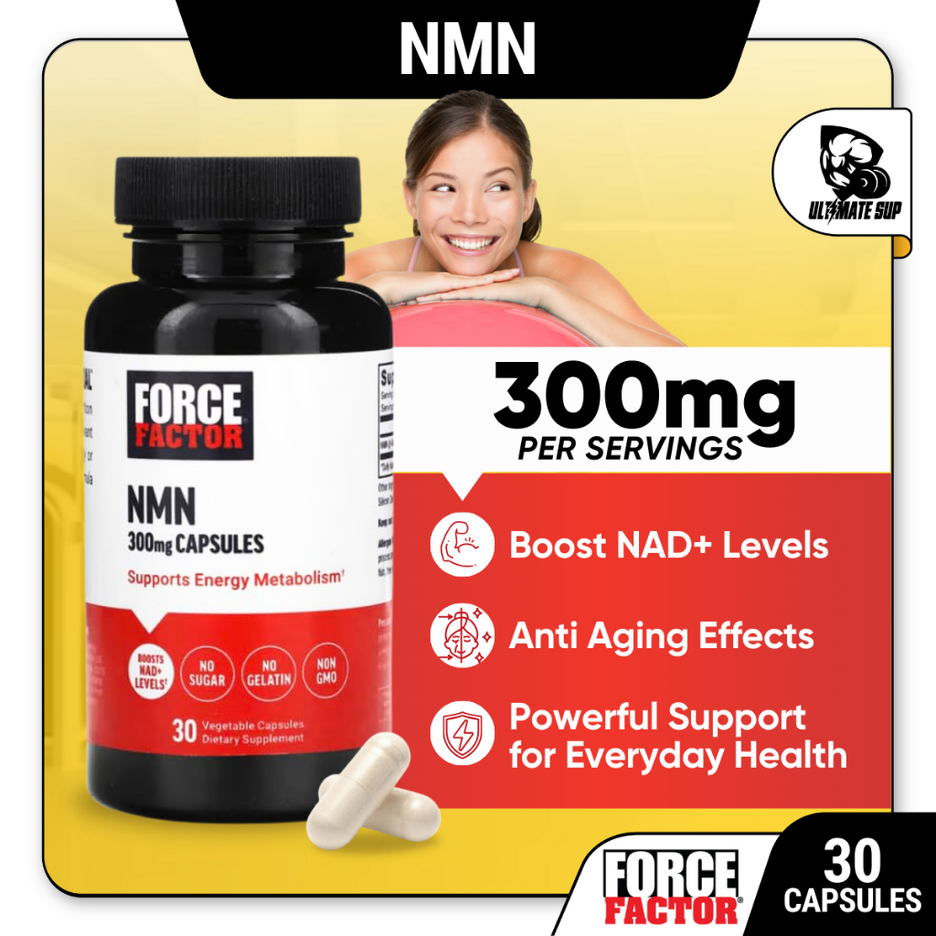 Force Factor, NMN 300mg, Energy Metabolism Booster, 30 Vegetable Capsules | Shopee Singapore