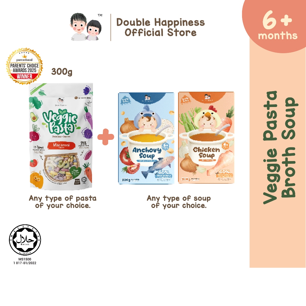Double happiness veggie pasta/ ready to eat broth soup / bundle/ Pasta ...