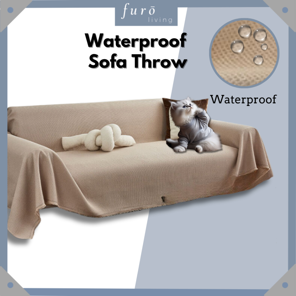 🇸🇬 Waterproof Wrinkle Free Sofa Throw Blanket Sofa Cover Anti Slip ...