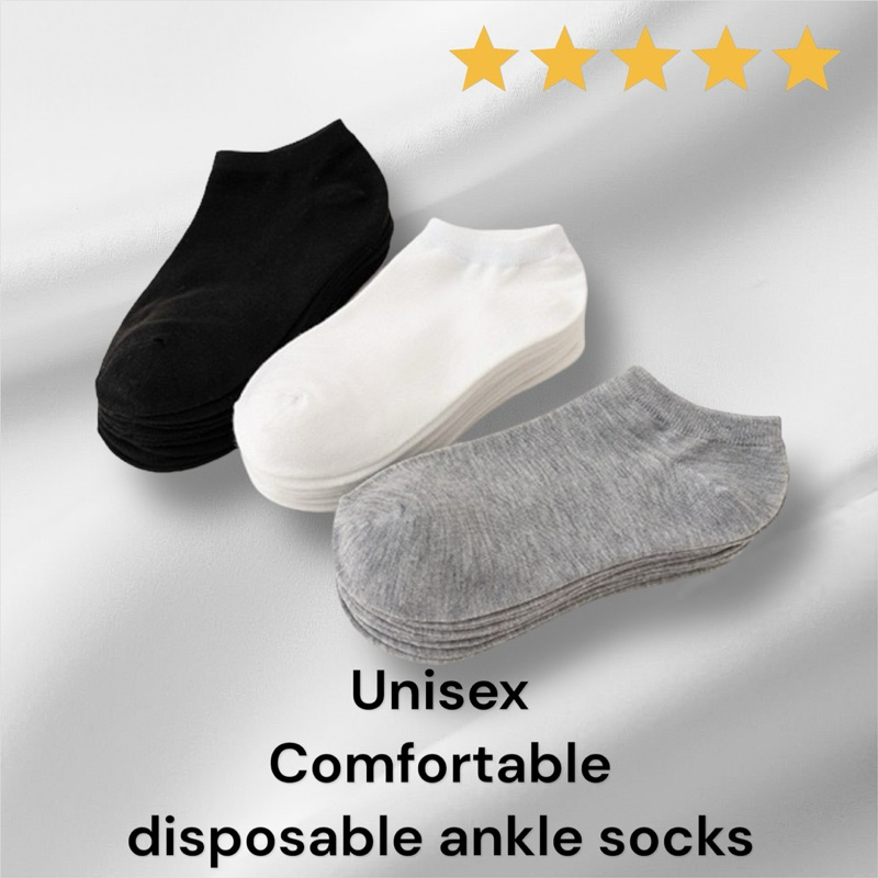 [Local Stocks] Unisex Cotton Disposable Socks Fits S36-S43 | Shopee ...