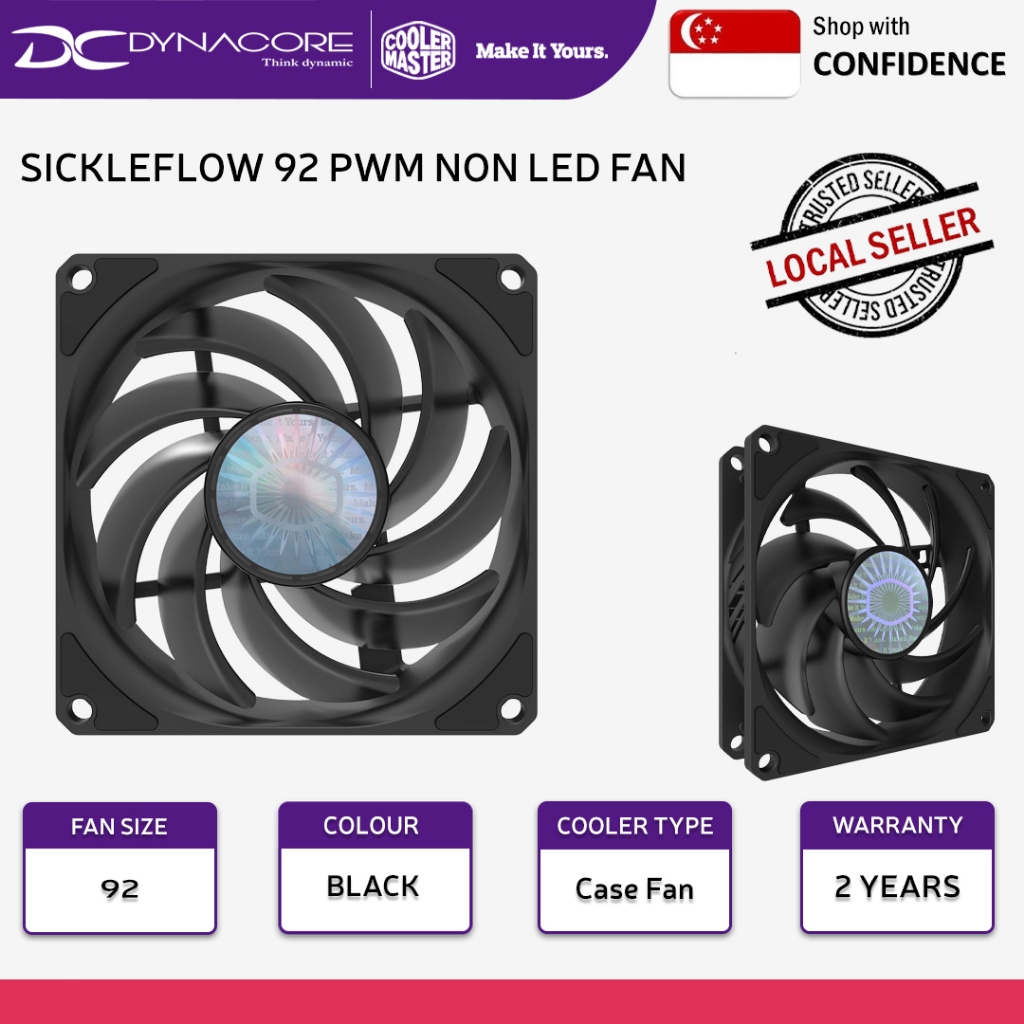 COOLER MASTER SICKLEFLOW 92 PWM NON LED FAN BLACK | Shopee Singapore