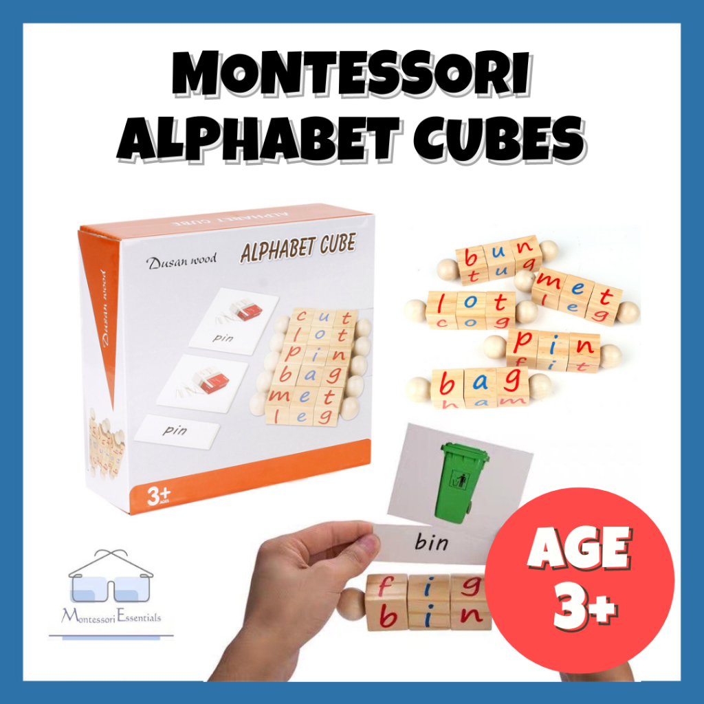 Montessori Alphabet Cube - Reading Letter Block Spelling Words Game ...