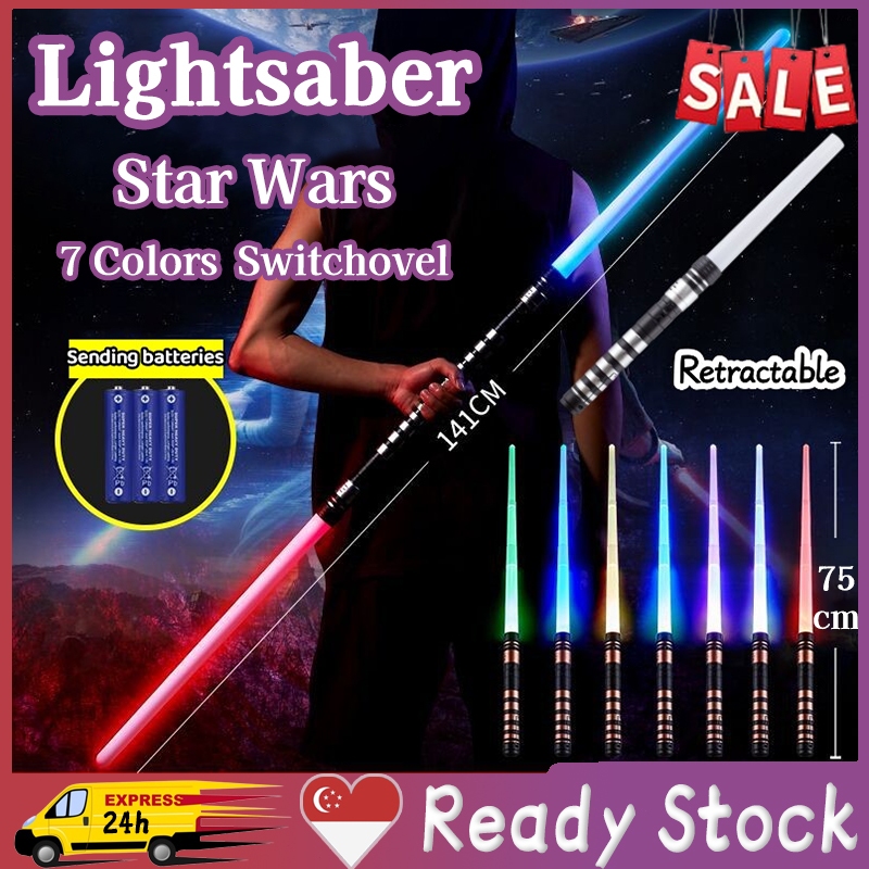 SG-Stock Retractable Induction Lightsaber 7Color Switchover Toys Star ...
