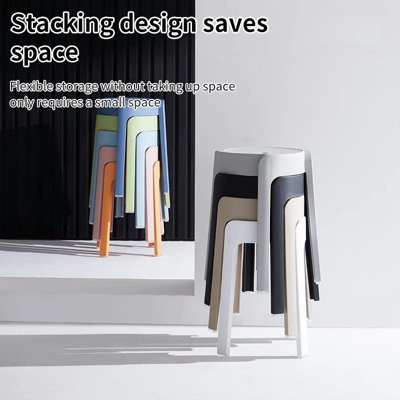 【SG STOCK】Stackable Plastic Stool Chair Upgraded Modern/Simple Design ...